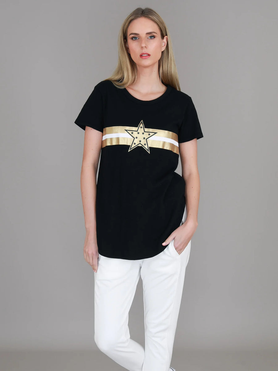 Jill Gold Star Tee | Basic State | Black