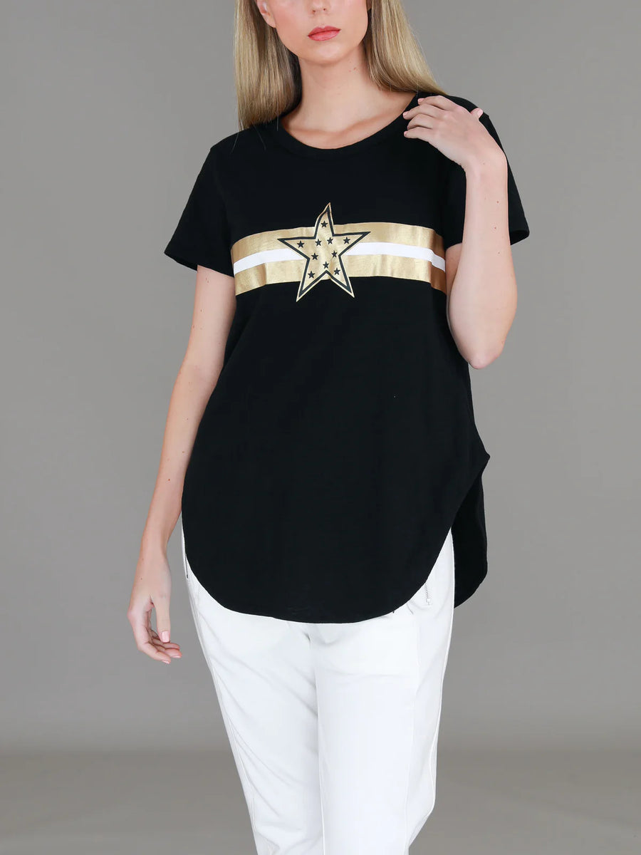 Jill Gold Star Tee | Basic State | Black
