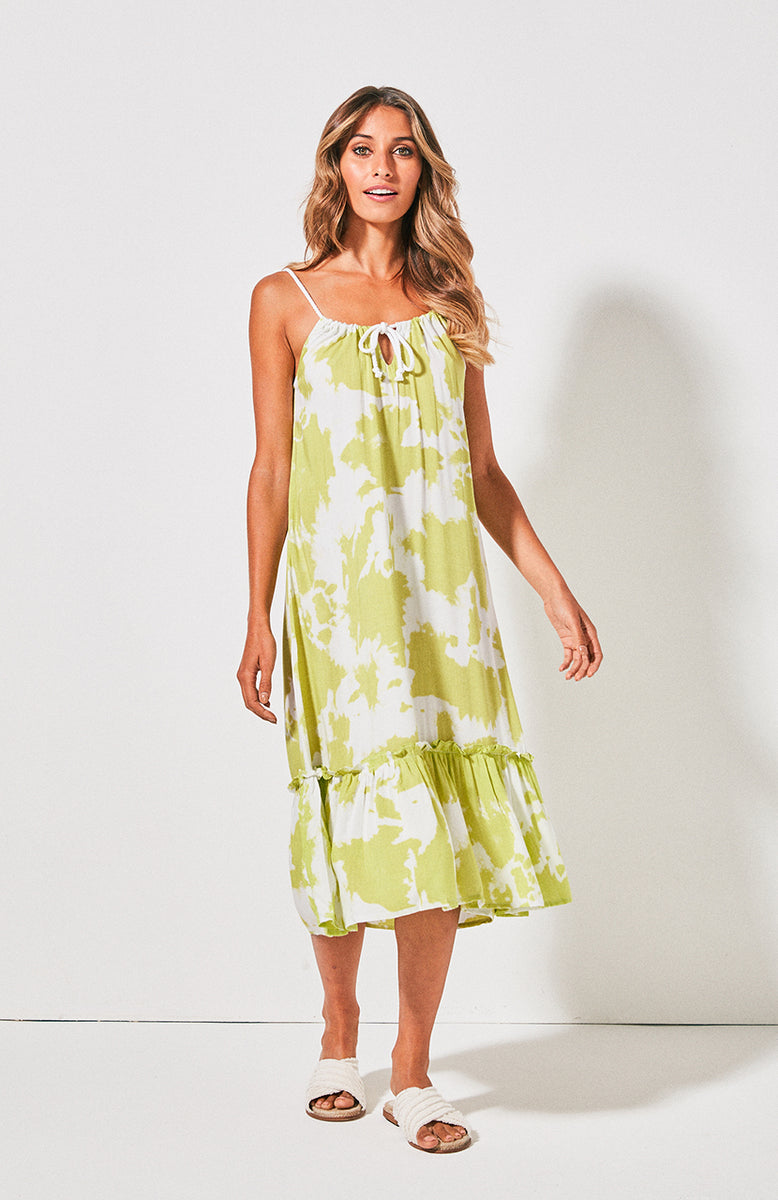 Cartel and Willow Bondi Frill Maxi Dress - Lime Crush | Basic State